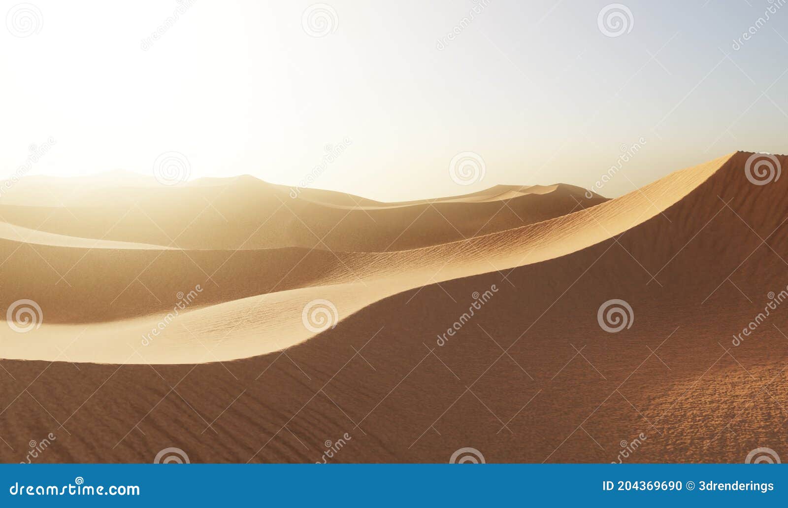 3D Render of Desert Dunes stock illustration. Illustration of sunlight ...
