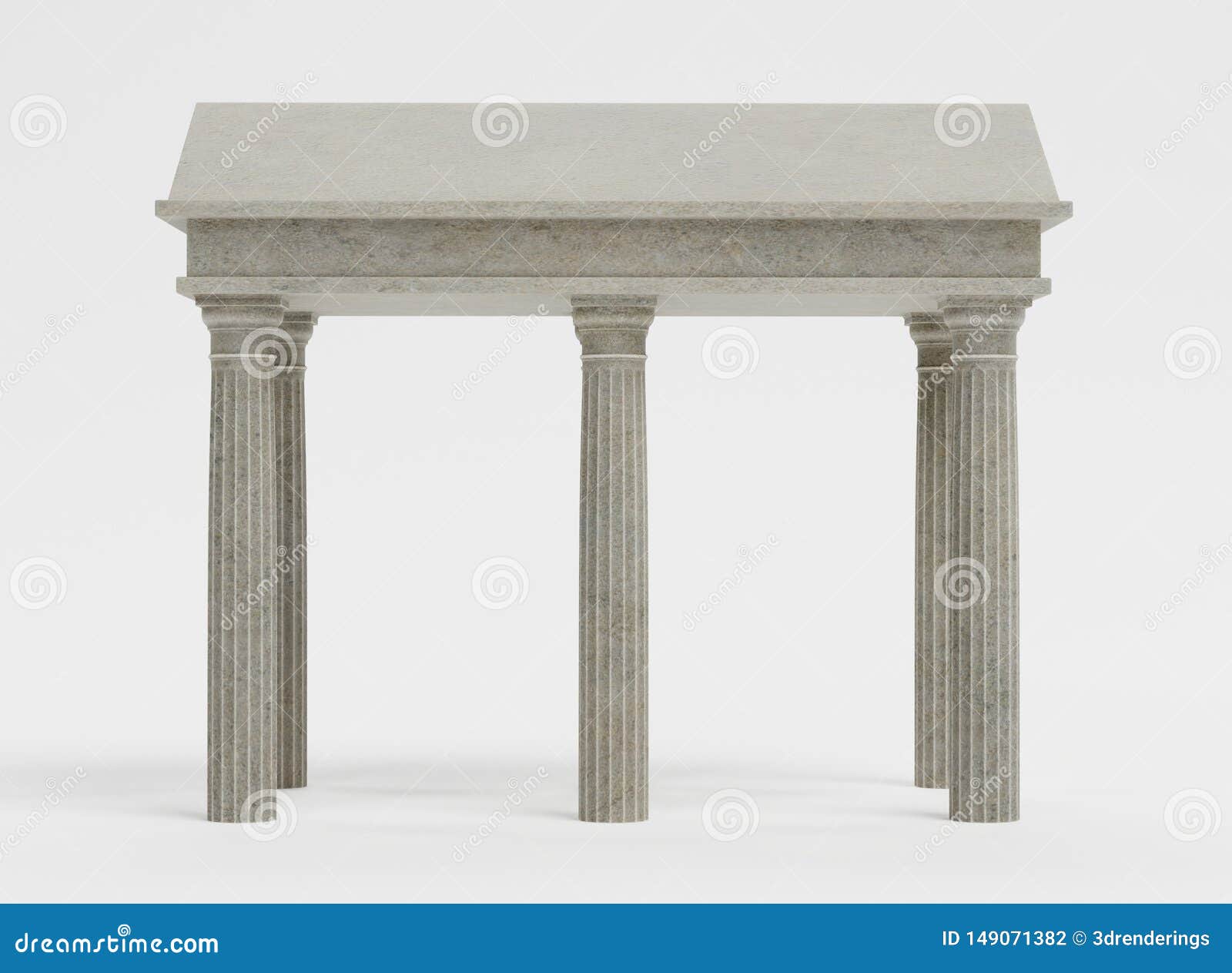 3D Render of Doric Temple stock illustration. Illustration of house ...