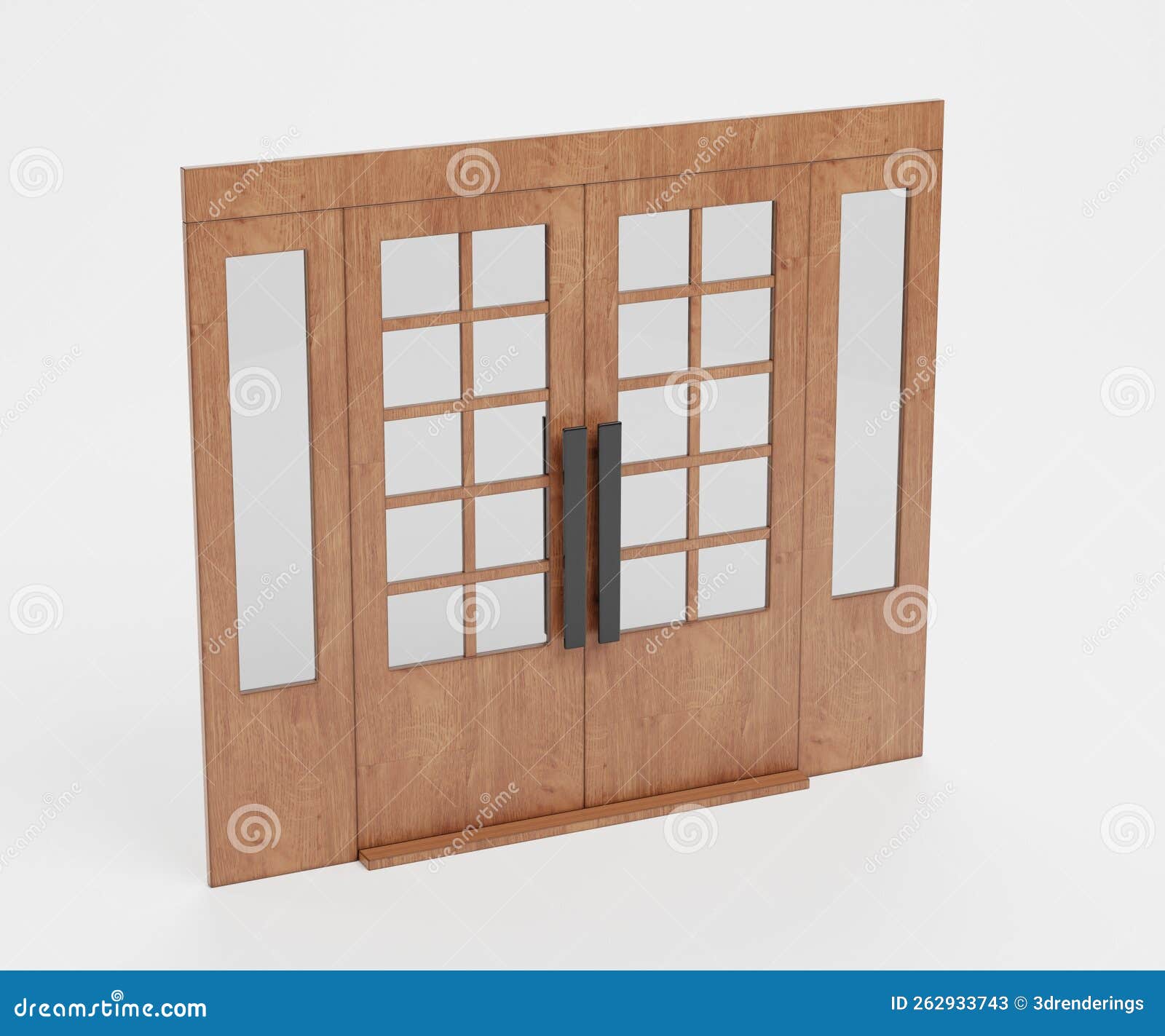 3D Render of Double Door stock illustration. Illustration of ommon ...
