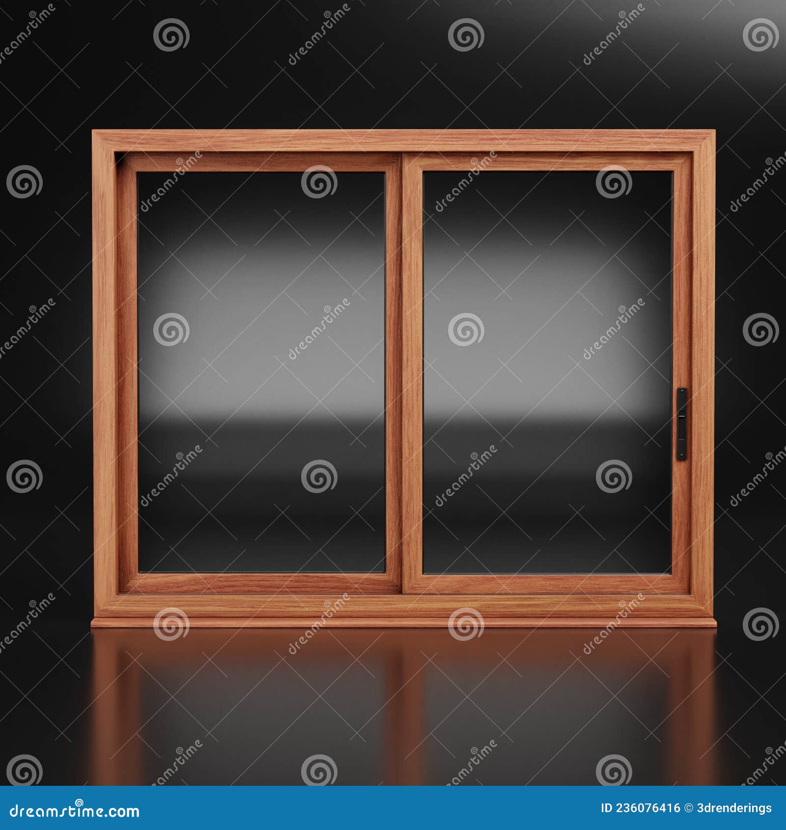 3D Render of Double Sliding Window Stock Illustration - Illustration of ...