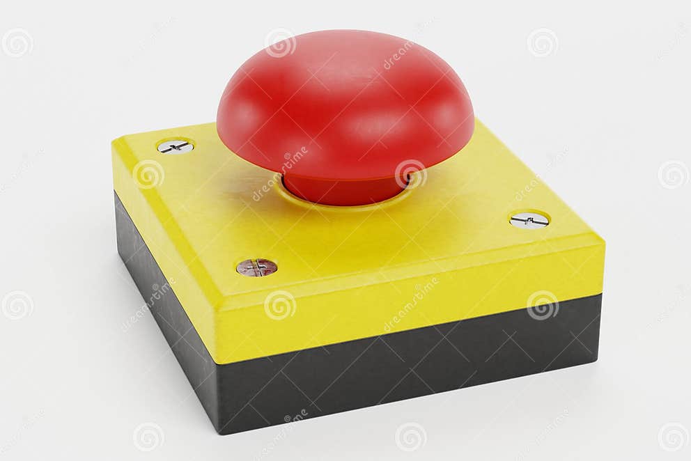 3D Render of Emergency Button Stock Illustration - Illustration of ...