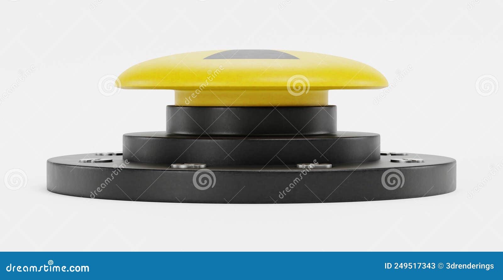 3D Render of Emergency Button Stock Illustration - Illustration of light, safety: 249517343