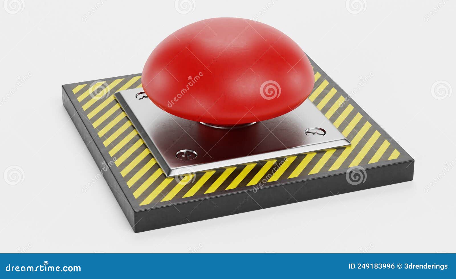 3D Render of Emergency Button Stock Illustration - Illustration of push ...