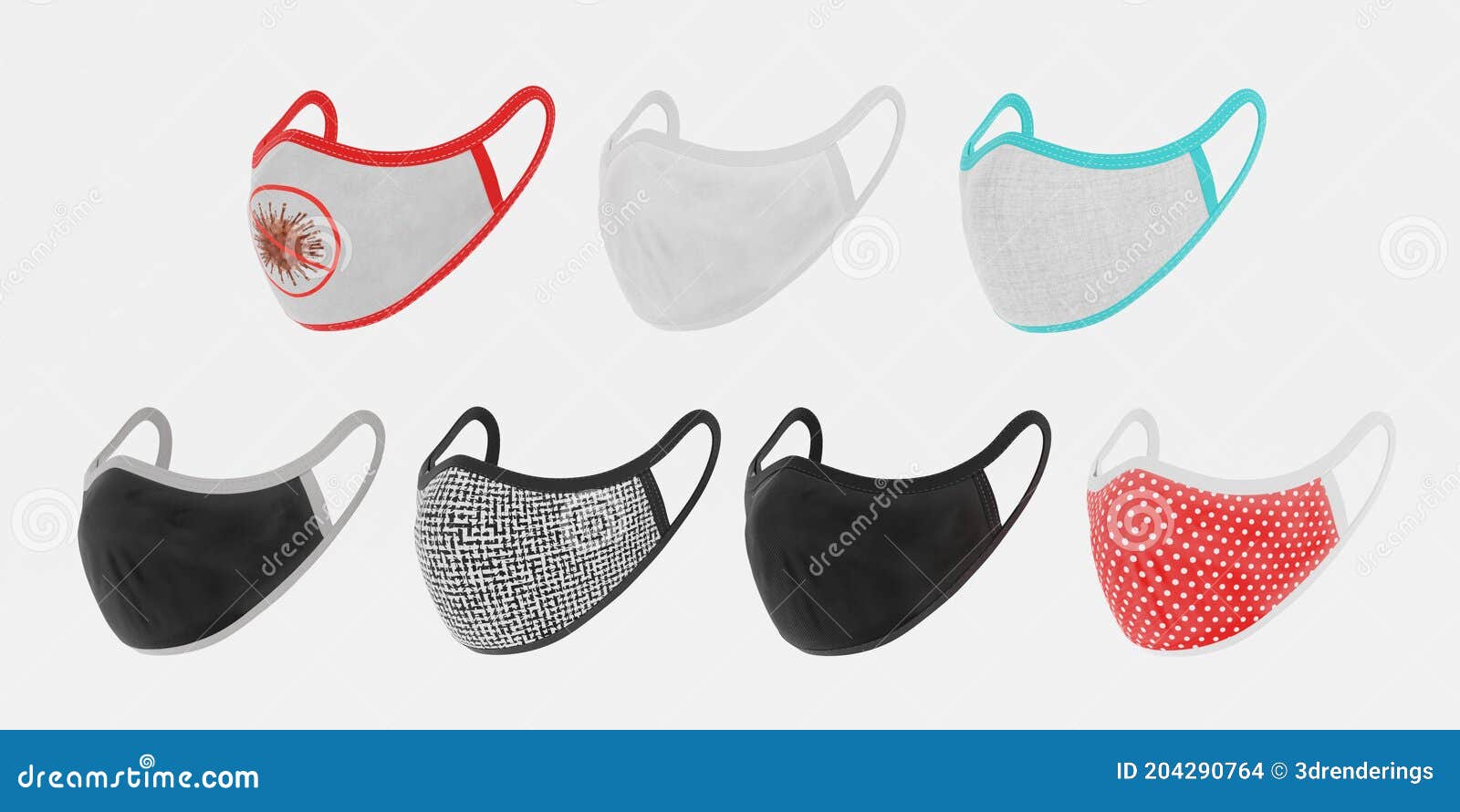 3D Render of Face Masks stock illustration. Illustration of protection ...