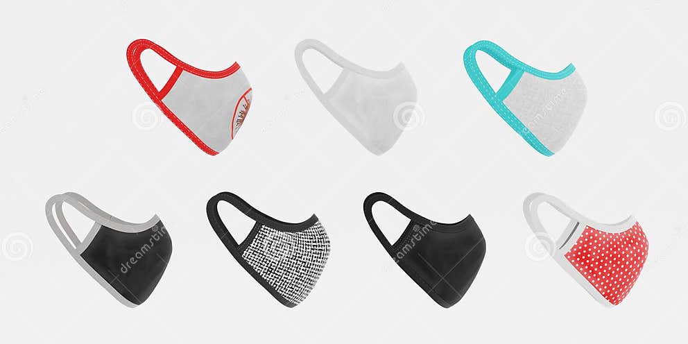 3D Render of Face Masks stock illustration. Illustration of corona ...