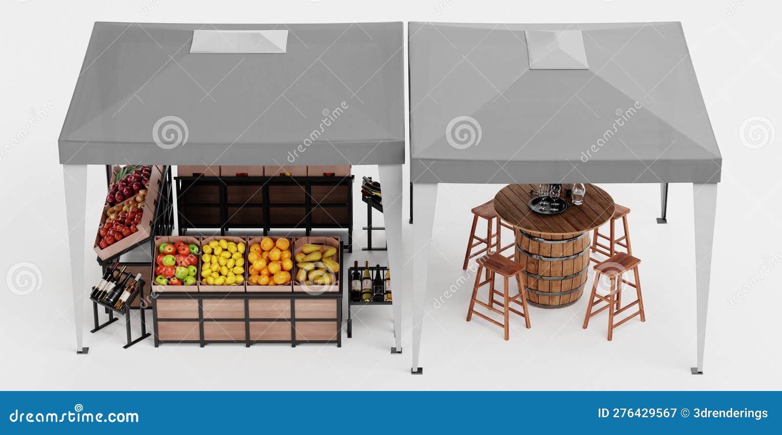 3D Render of Fair Stand stock illustration. Illustration of render ...