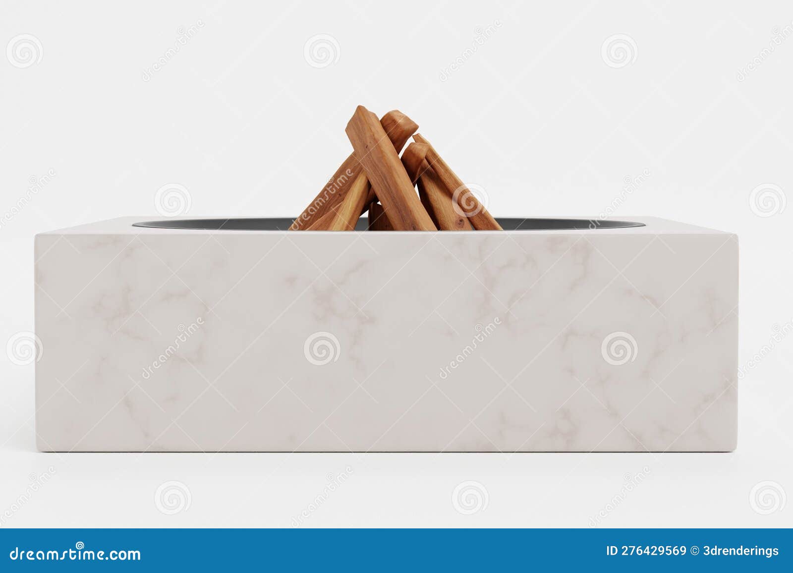 3D Render of Fire Pit stock illustration. Illustration of marble ...