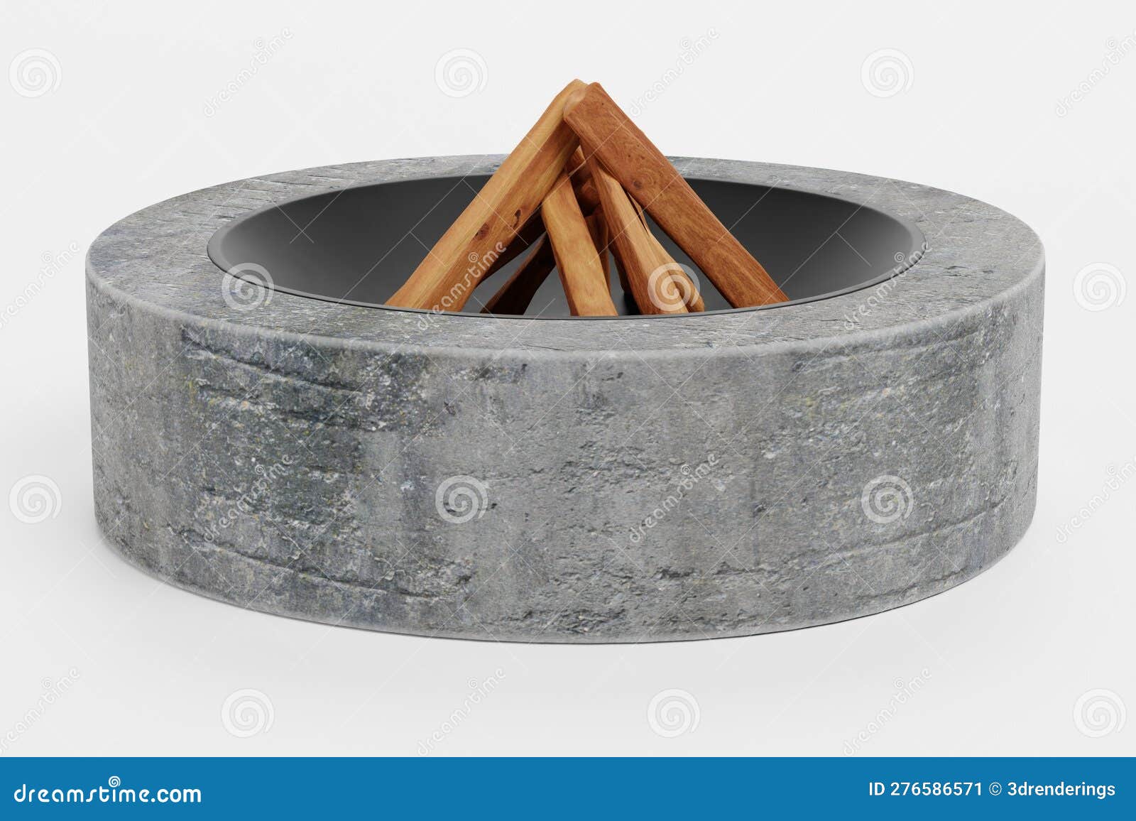 3D Render of Fire Pit stock illustration. Illustration of marble ...