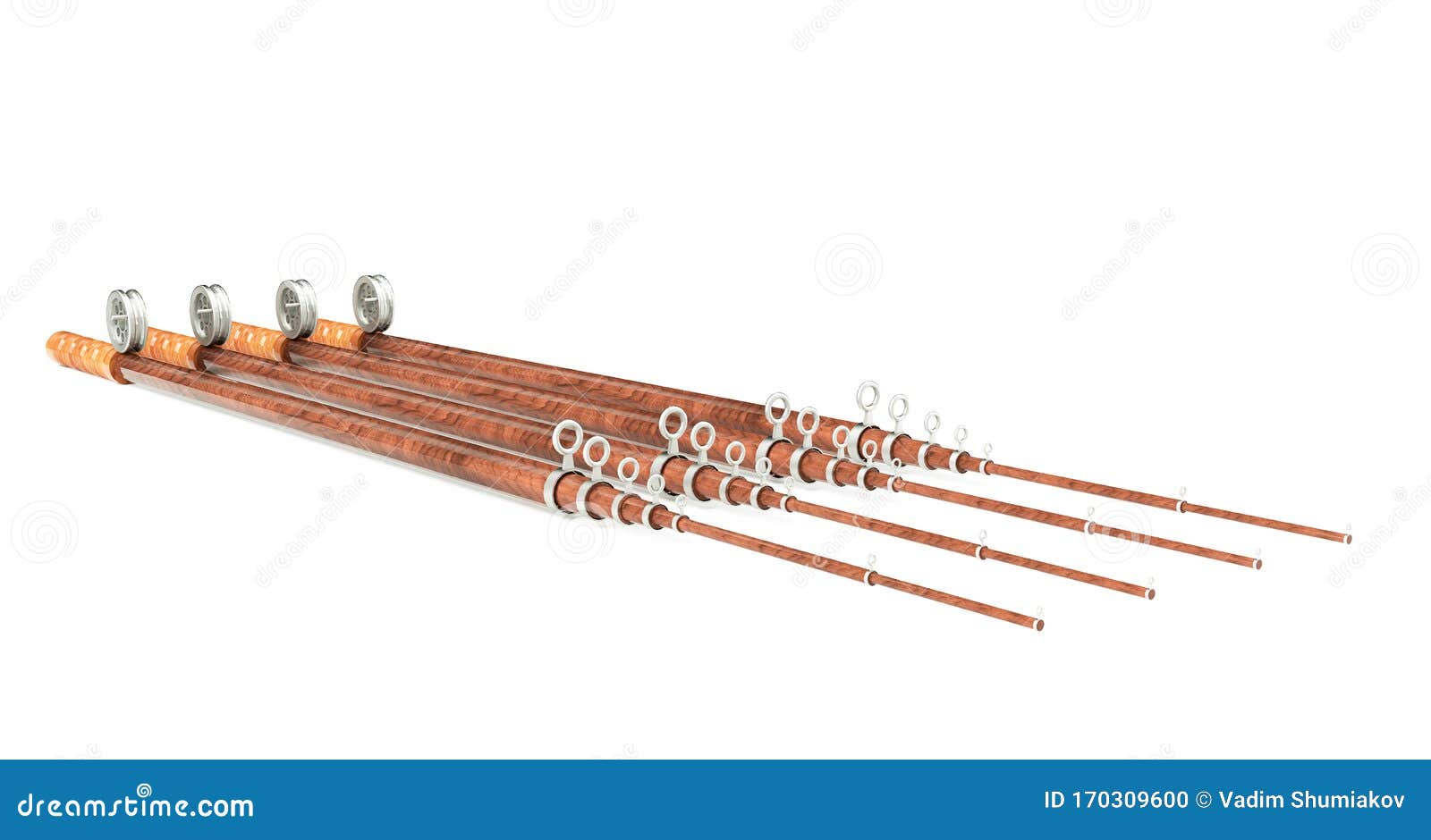 Realistic 3d Render of Fishing Rod Stock Illustration - Illustration of ...