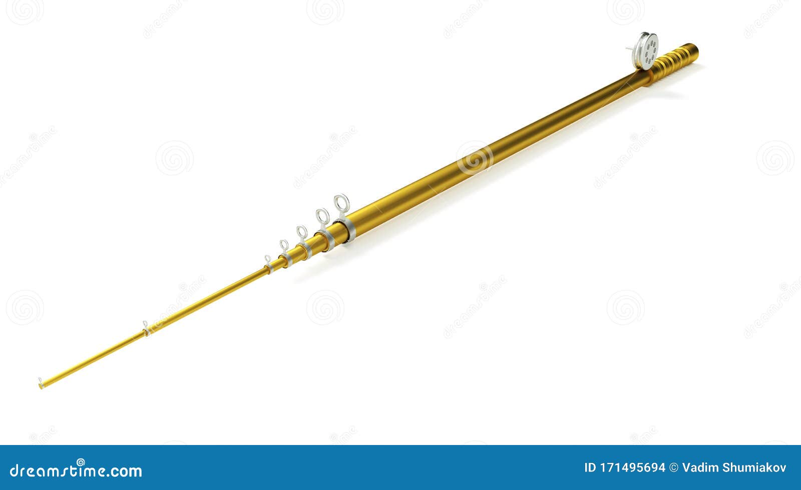 Realistic 3d Render of Fishing Rod Stock Illustration - Illustration of ...
