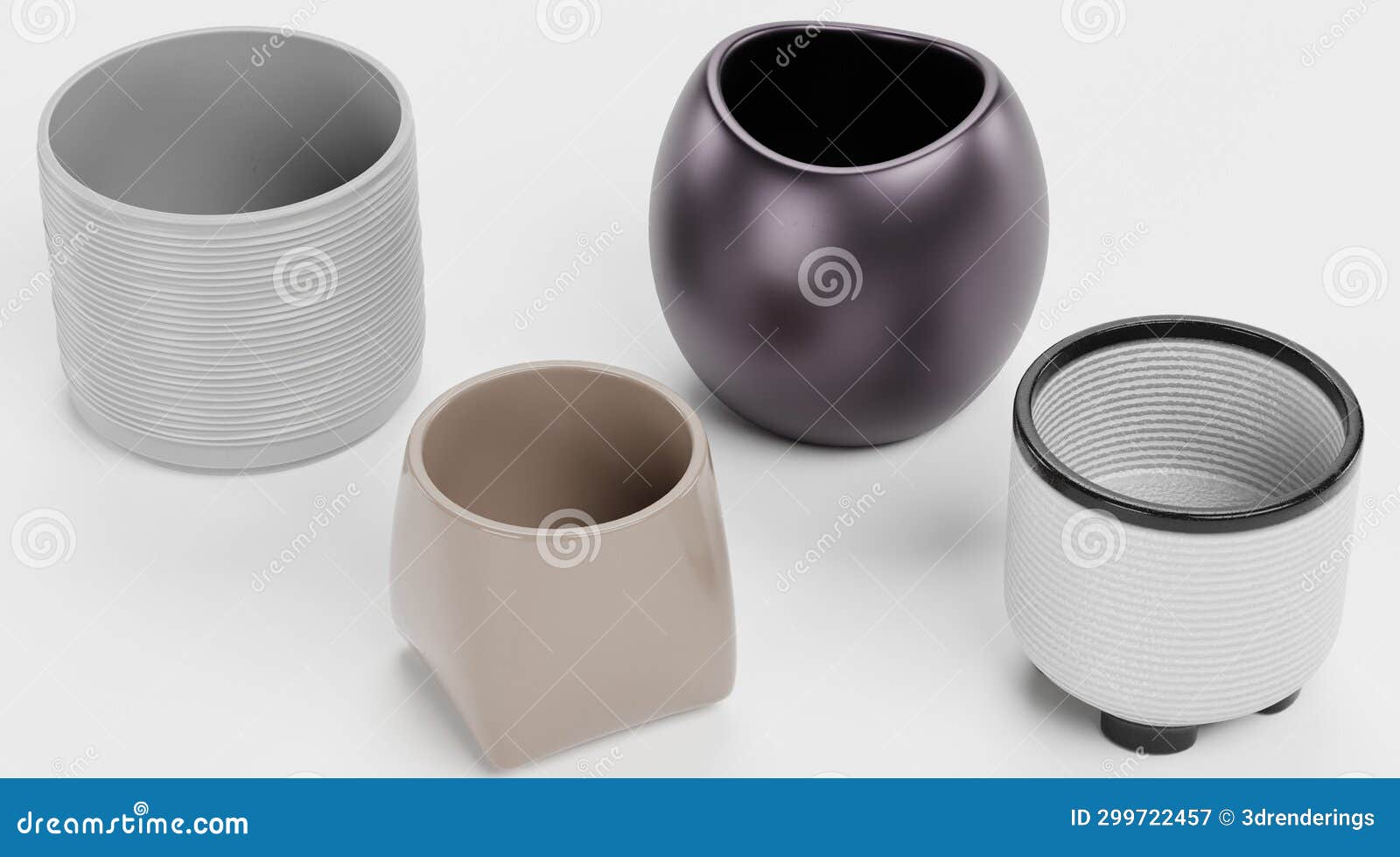 3D Render of Flower Pots stock illustration. Illustration of flower ...