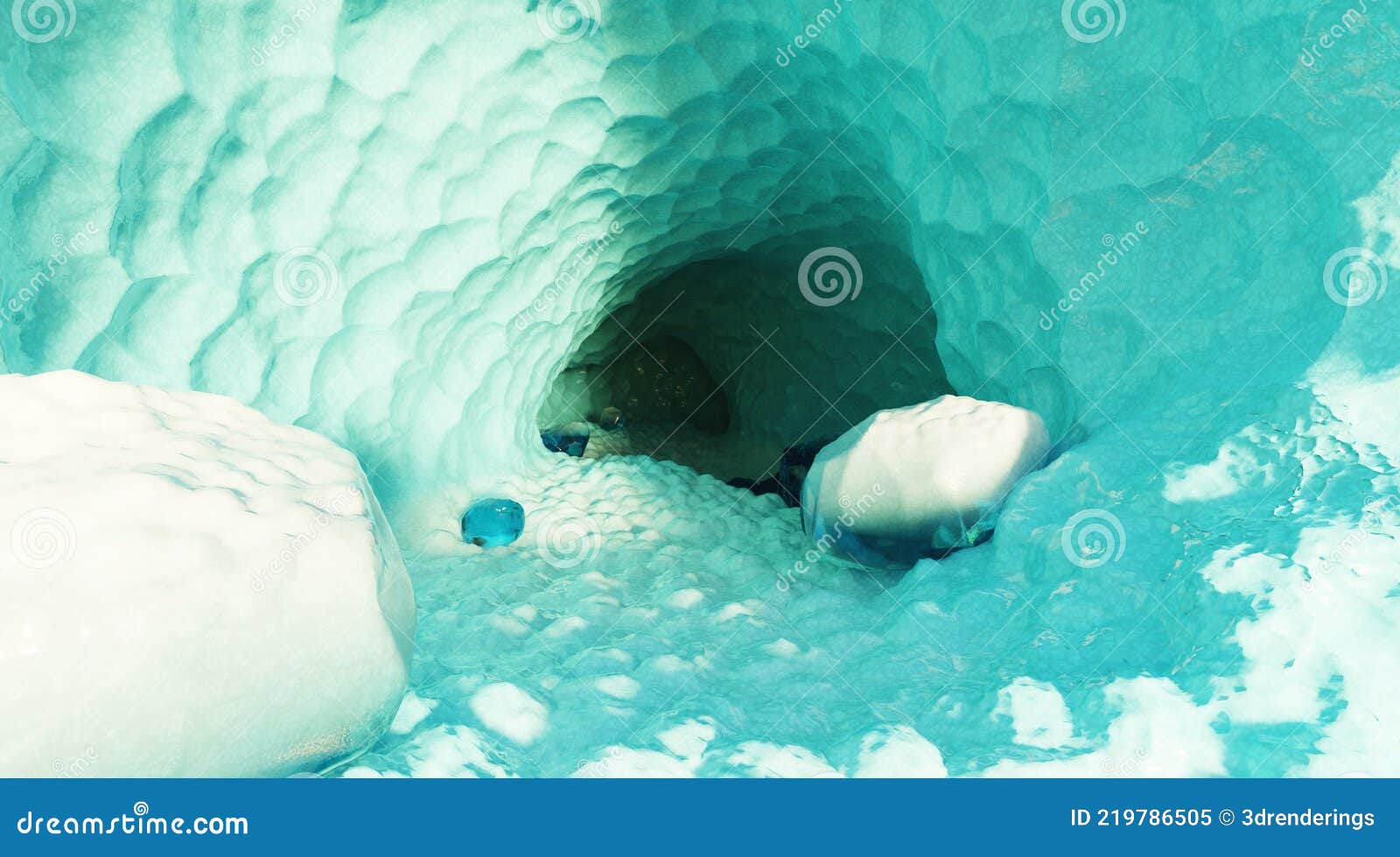 3D Render of Frozen Cave stock illustration. Illustration of snow ...