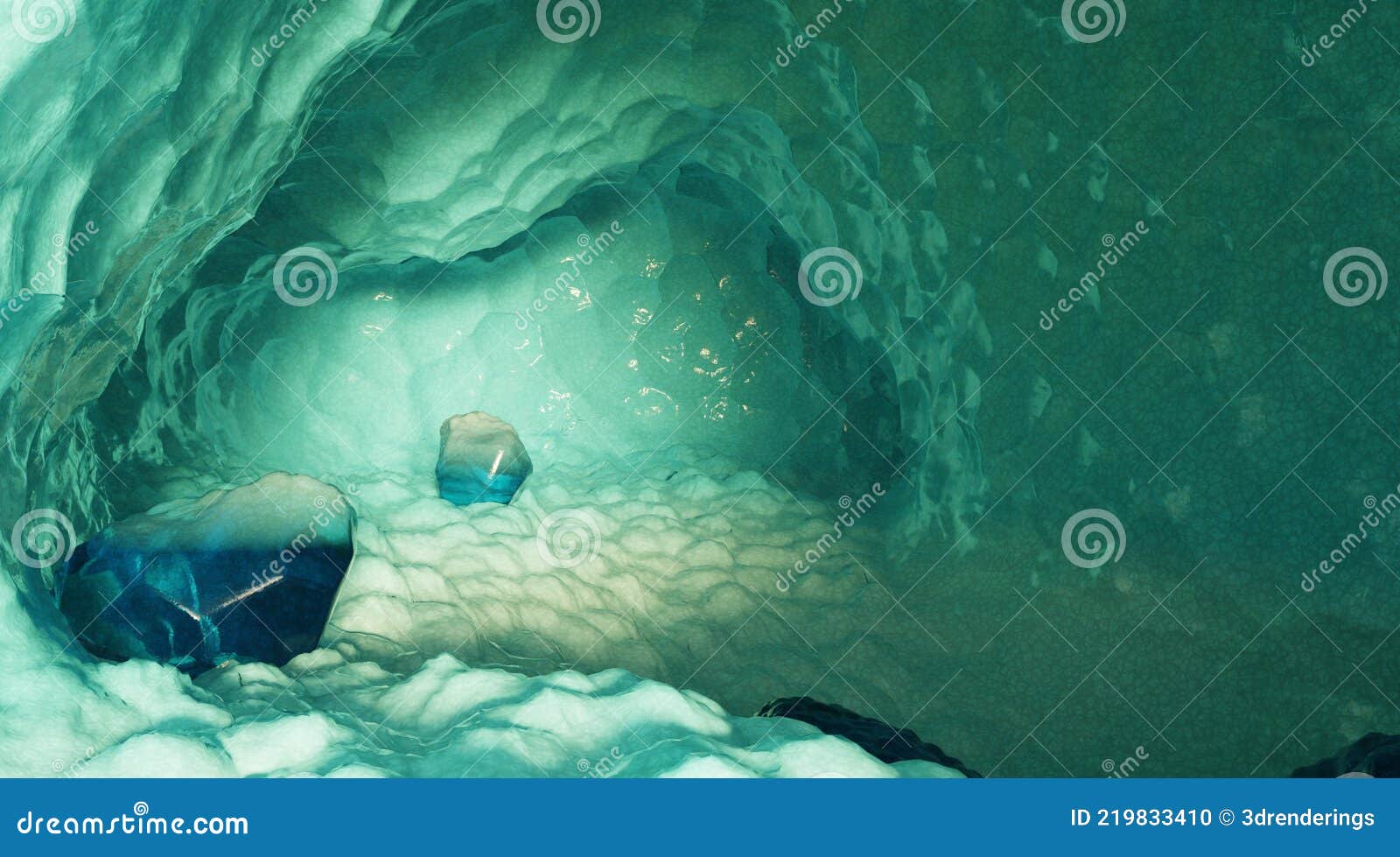 3D Render of Frozen Cave stock illustration. Illustration of cavern ...