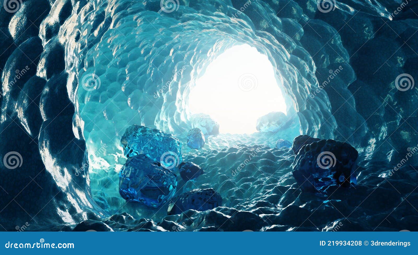 3D Render of Frozen Cave stock illustration. Illustration of winter ...