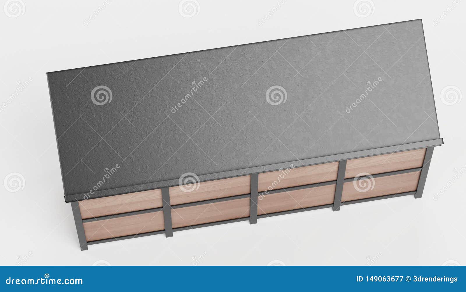 3D Render of Fruit Stand stock illustration. Illustration of shop ...