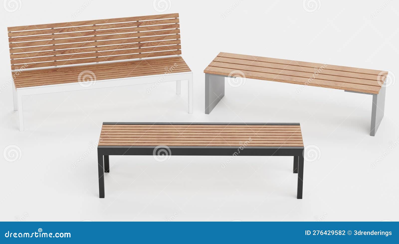 3D Render of Garden Benches Stock Illustration - Illustration of chair ...