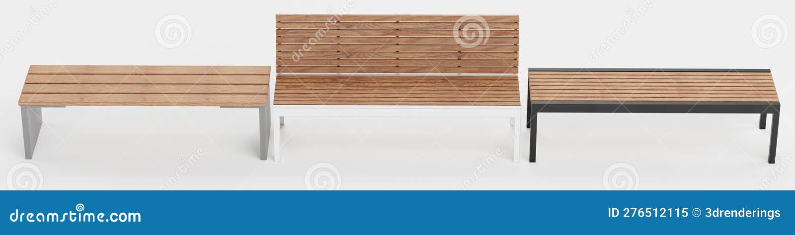 3D Render of Garden Benches Stock Illustration - Illustration of stop ...