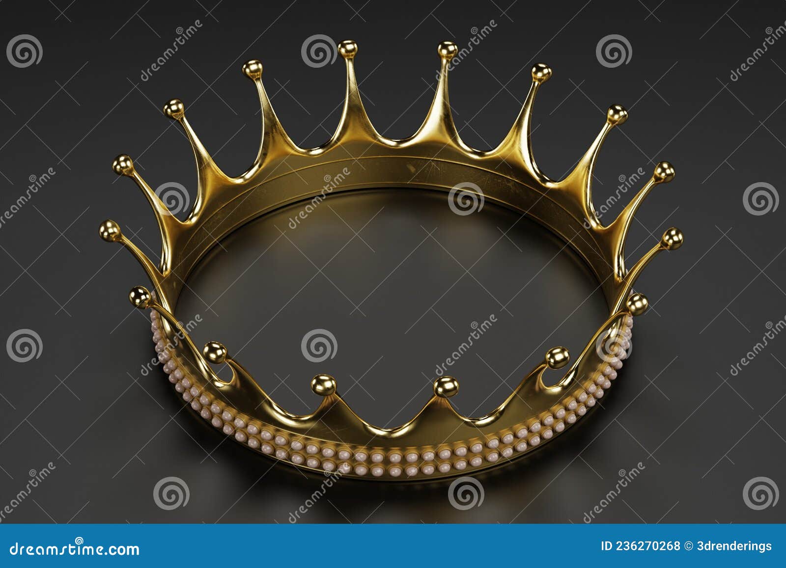 3D Render of Golden Crown stock illustration. Illustration of golden ...
