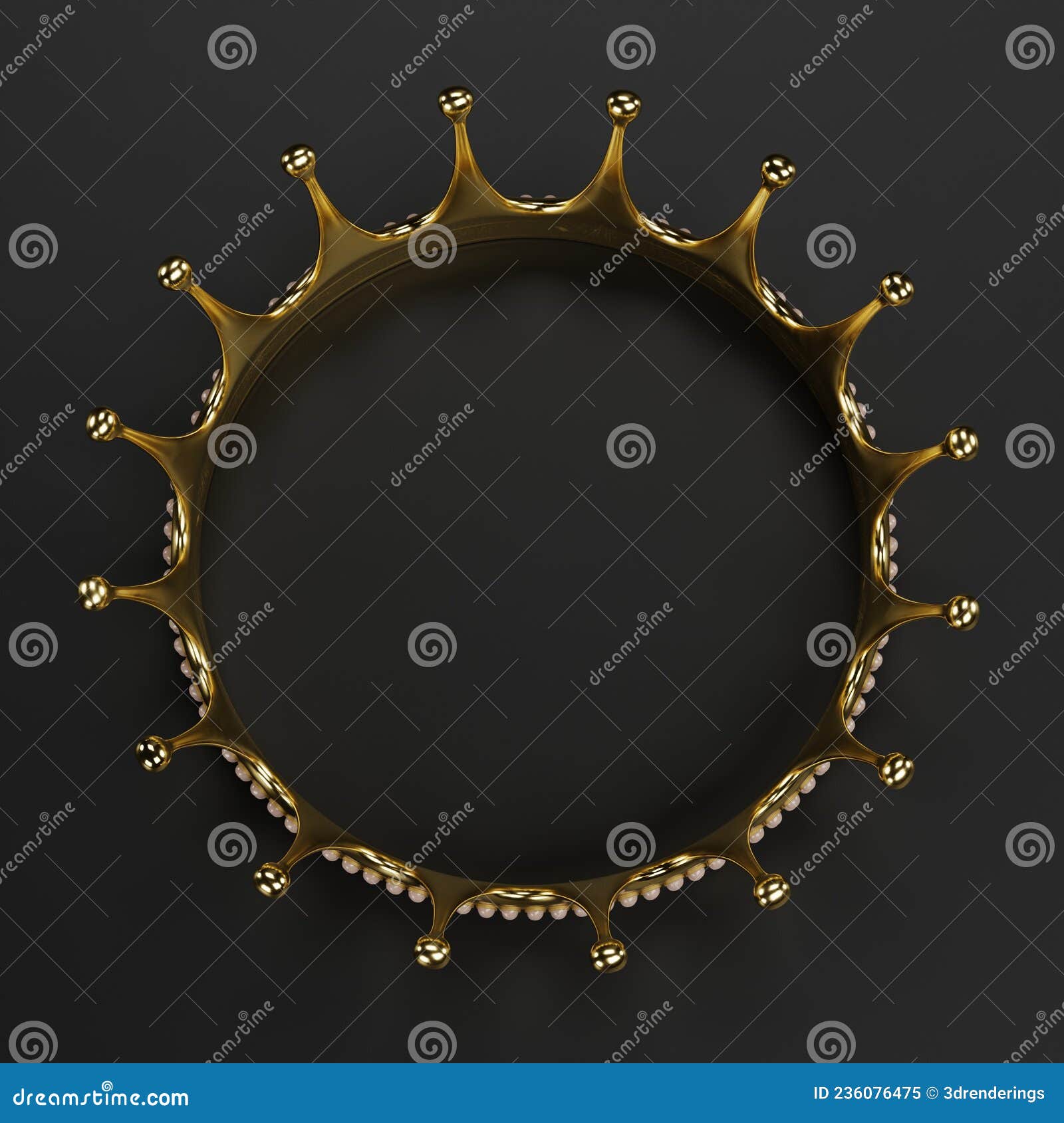 3D Render of Golden Crown stock illustration. Illustration of emperor ...