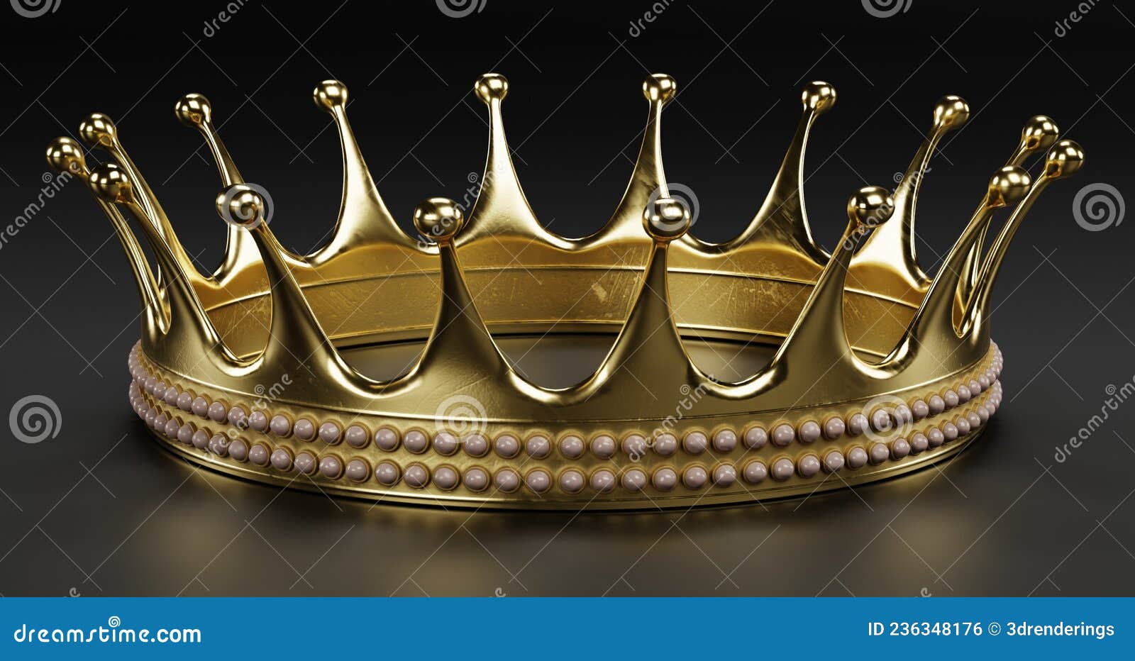 3D Render of Golden Crown stock illustration. Illustration of ...