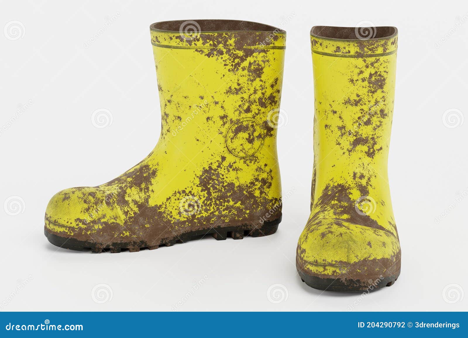 3D Render of Gum Boots stock illustration. Illustration of wear - 204290792