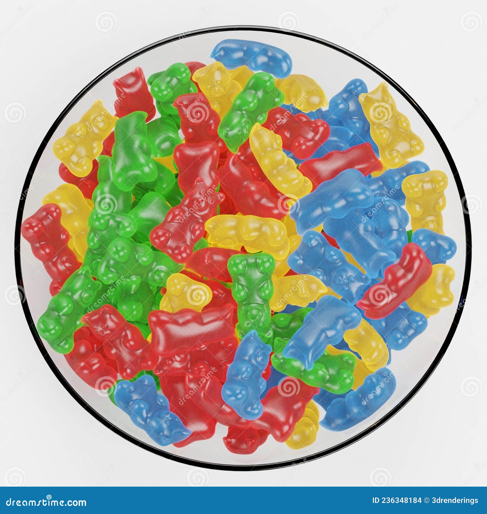 3D Render of Gummy Bears stock illustration. Illustration of jelly ...