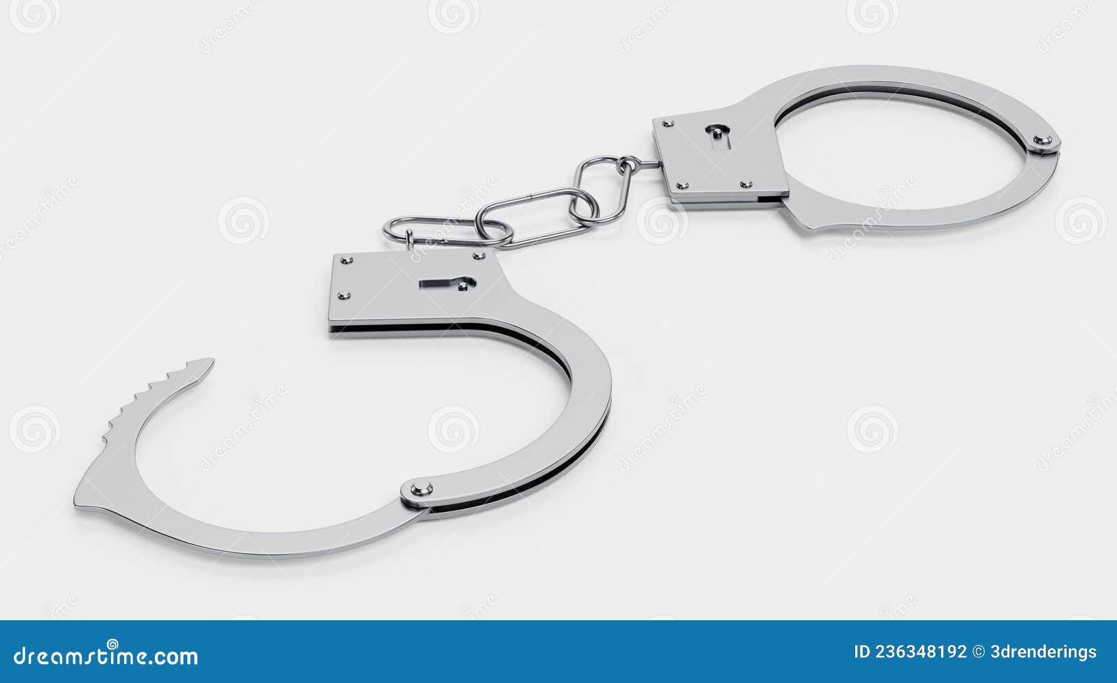 3D Render of Handcuffs stock illustration. Illustration of metal ...