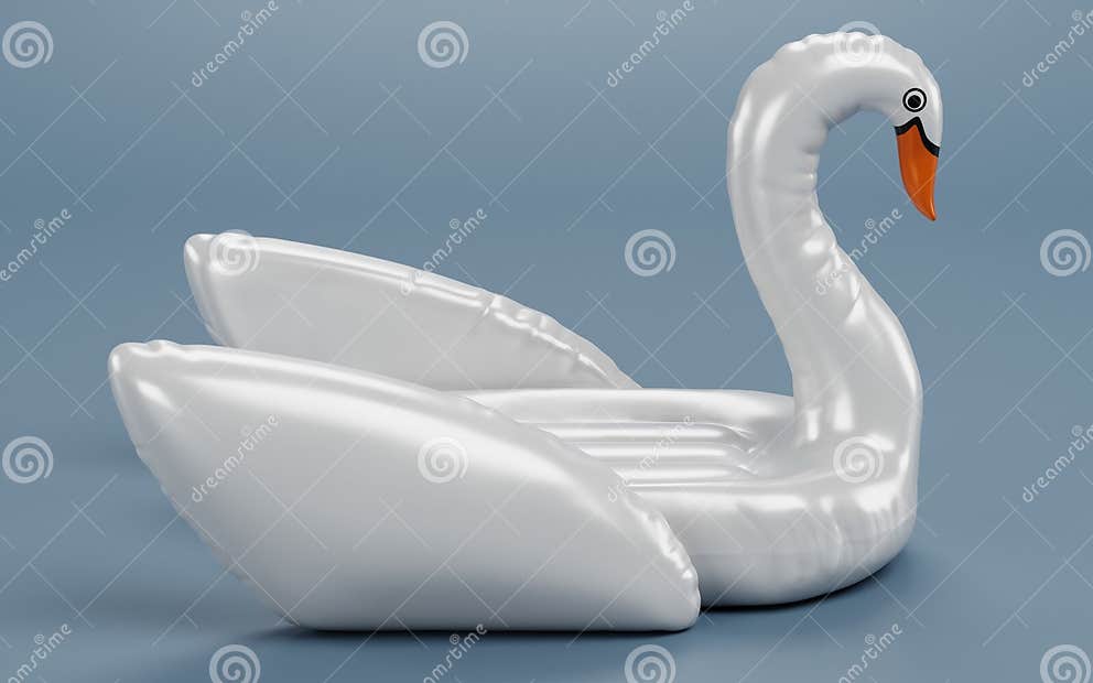 3D Render of Inflatable Swan Stock Illustration - Illustration of swan ...