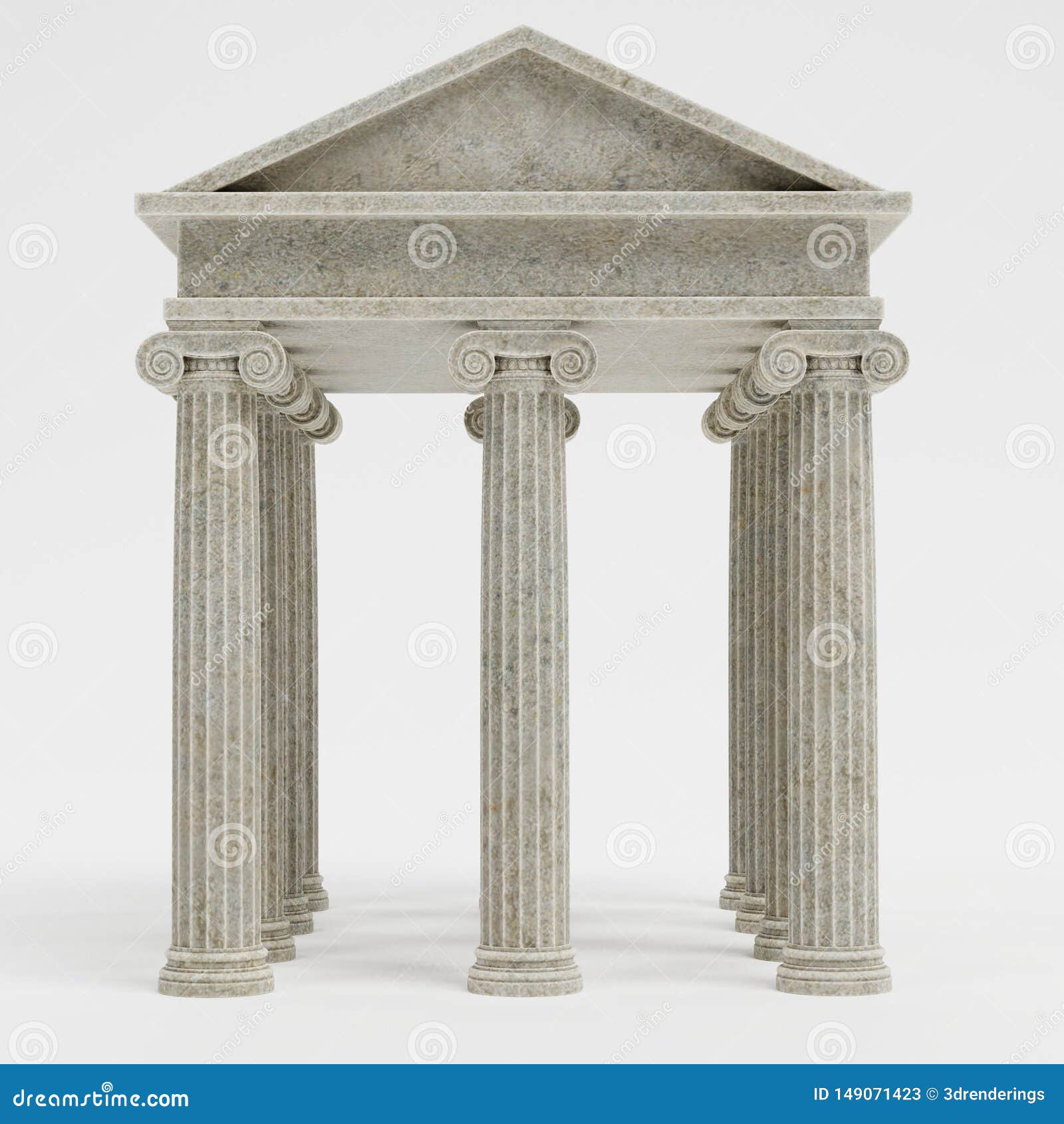 3D Render of Ionic Temple stock illustration. Illustration of greek ...