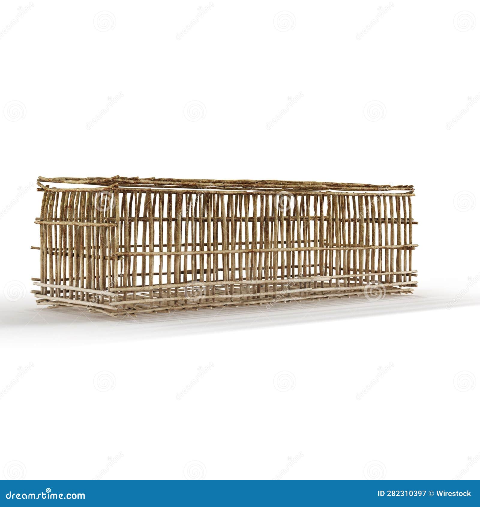 Realistic 3D Render of a Long Wooden Crate Stock Illustration ...