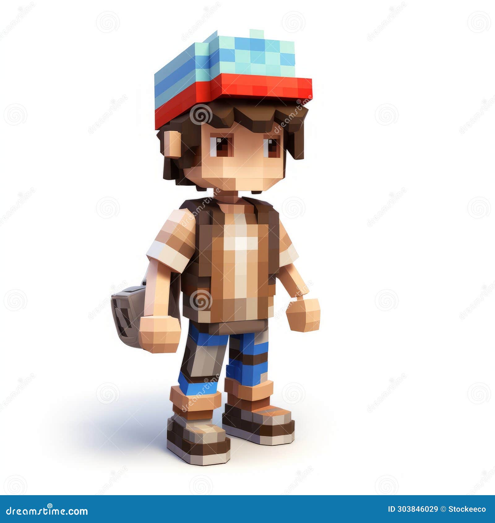 Realistic 3d Render of Lucas, the Minecraft Character, in Vacation ...