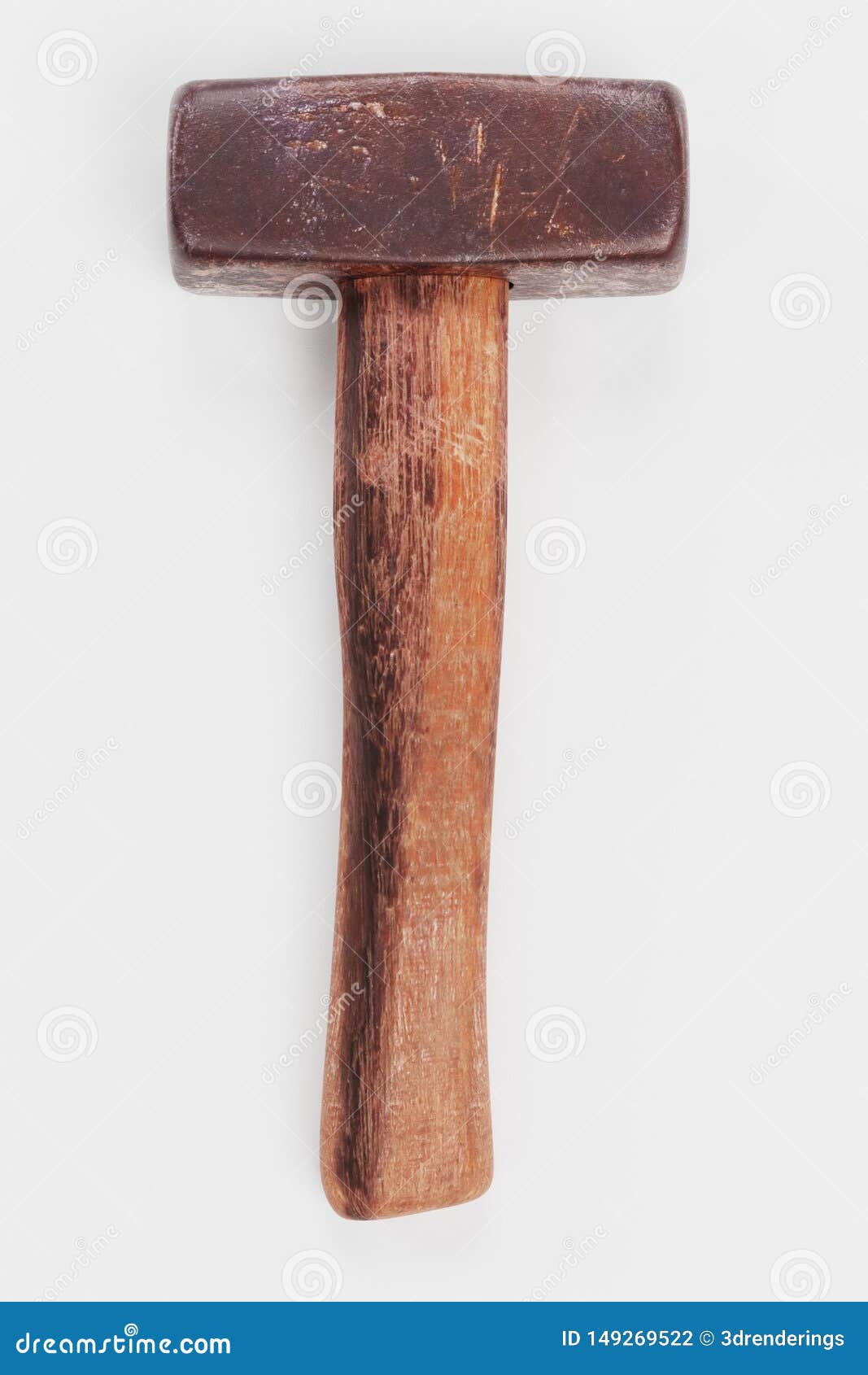 3D Render of Masonry Hammer Stock Illustration - Illustration of worn ...