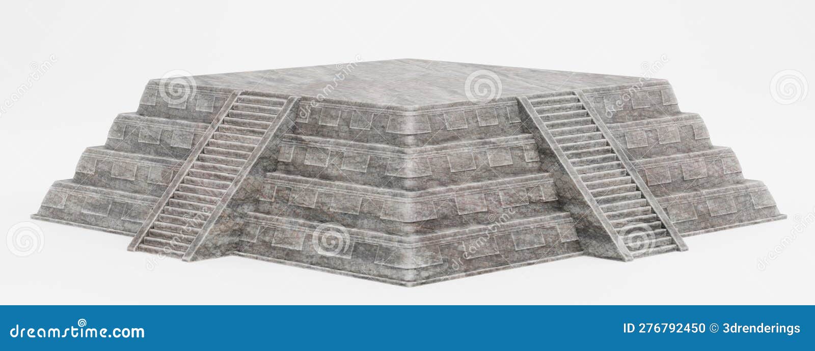 3D Render Of Mayan Pyramid Royalty-Free Stock Photo | CartoonDealer.com ...