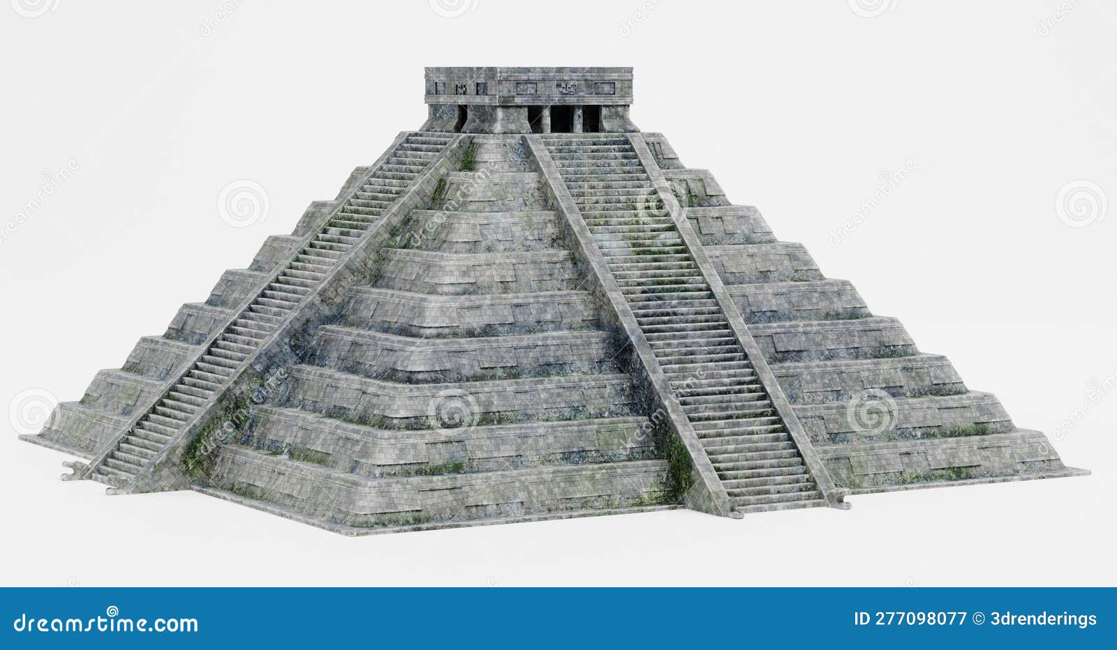 3D Render of Mayan Pyramid stock illustration. Illustration of pachu ...