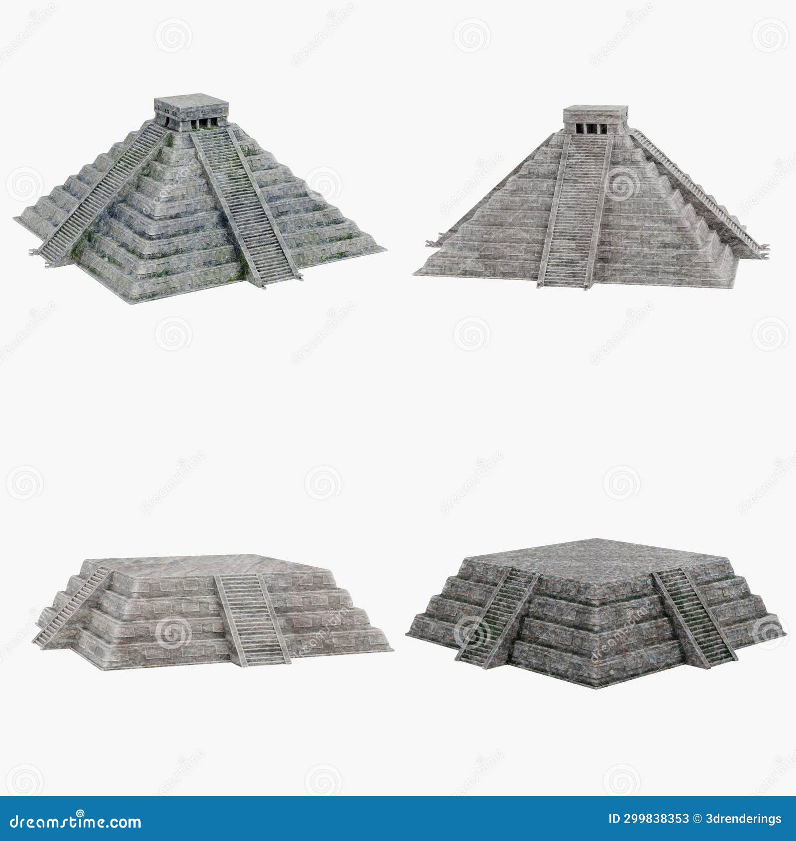 3D Render of Mayan Pyramids Stock Illustration - Illustration of ...