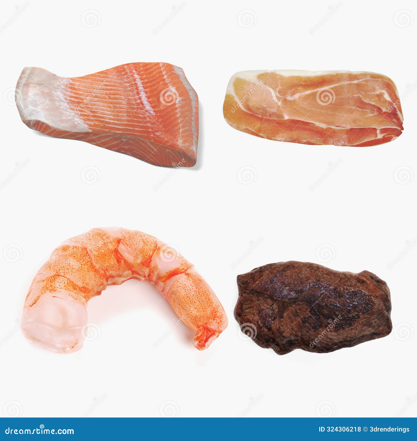 3D Render of Meat stock illustration. Illustration of collection ...