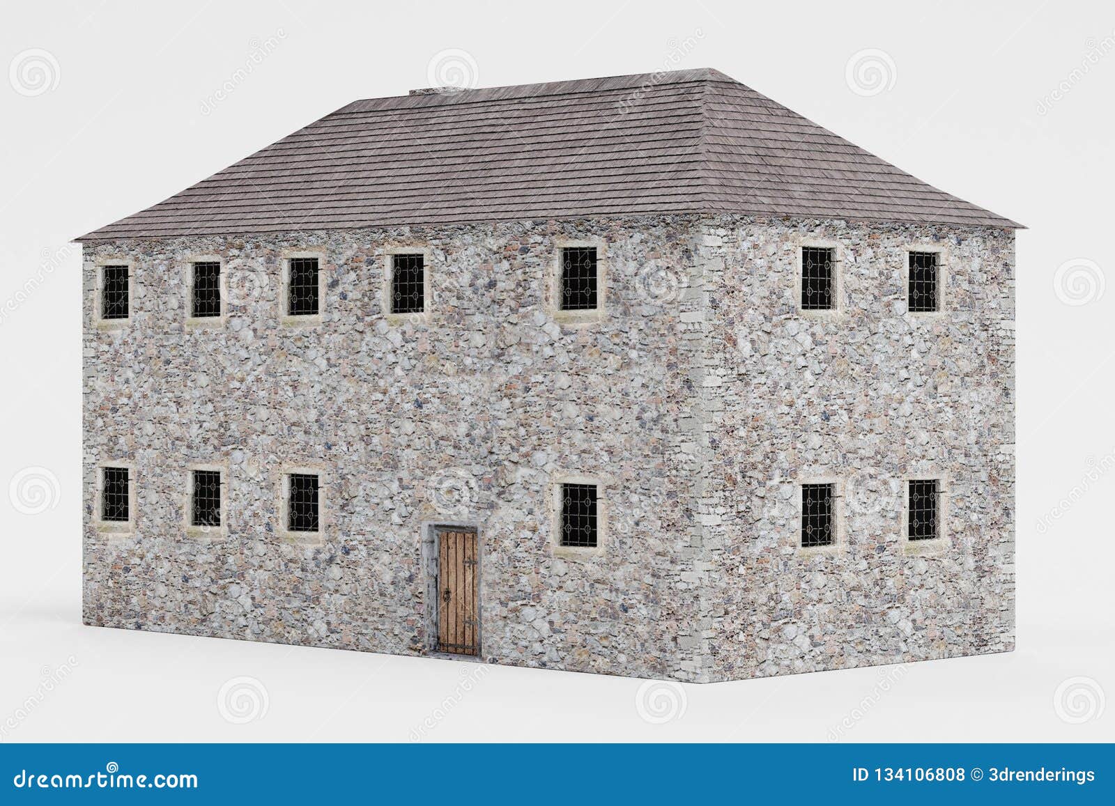 3D Render of Medieval House Stock Illustration - Illustration of ...