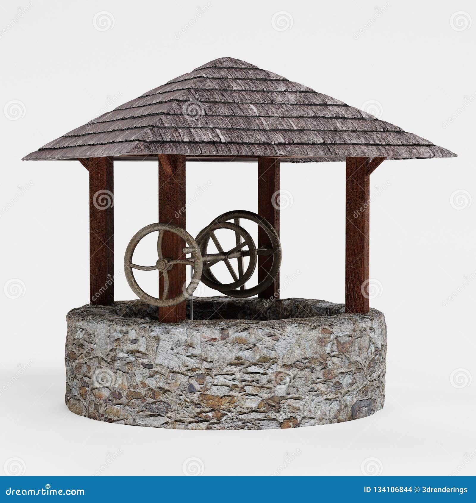 3D Render of Medieval Well stock illustration. Illustration of gothic ...