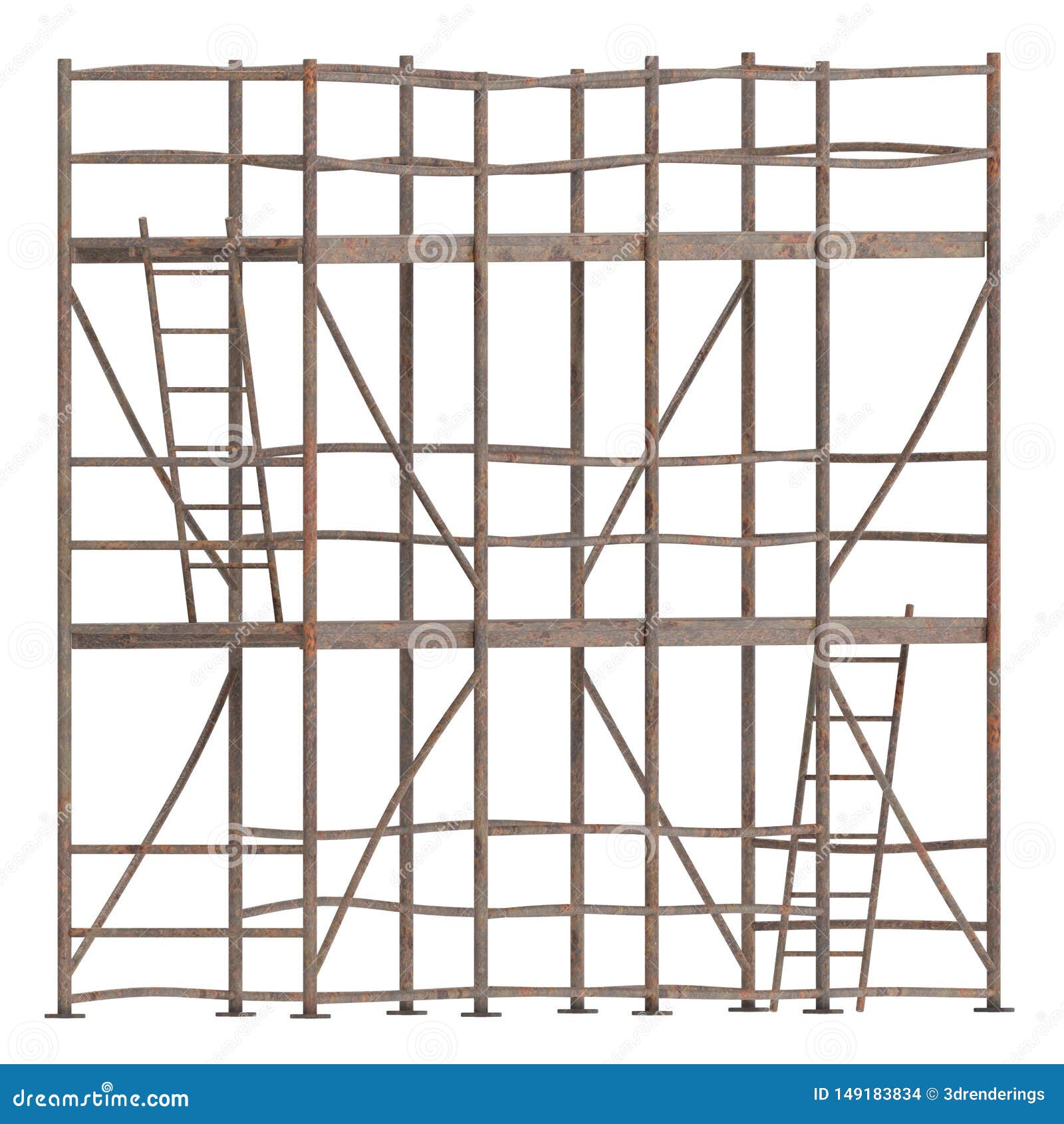 3D Render of Metal Scaffolding Stock Illustration - Illustration of ...