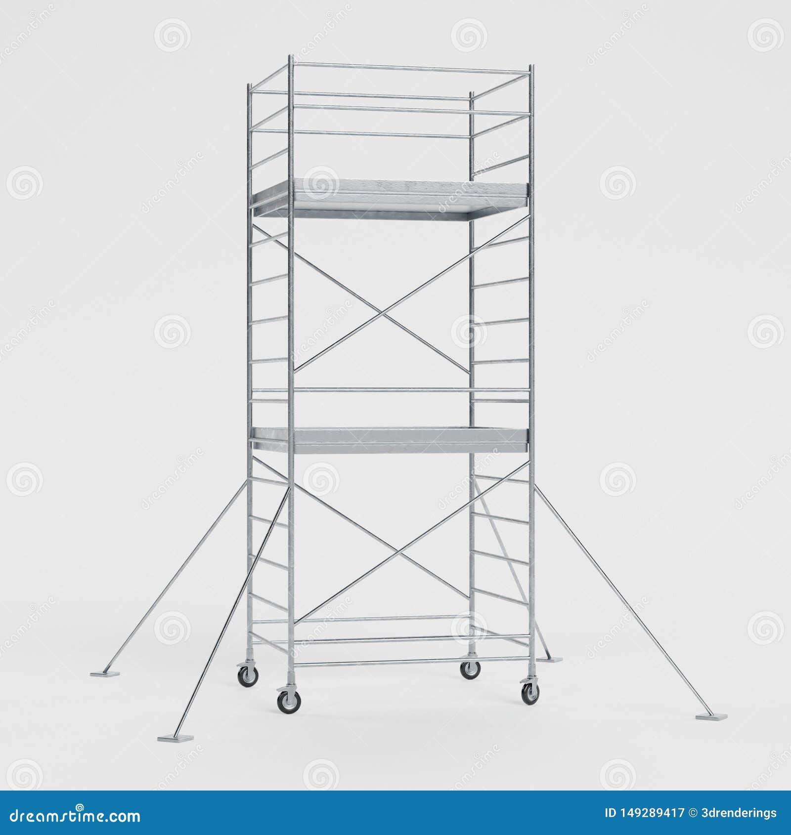 3D Render of Metal Scaffolding Stock Illustration - Illustration of ...