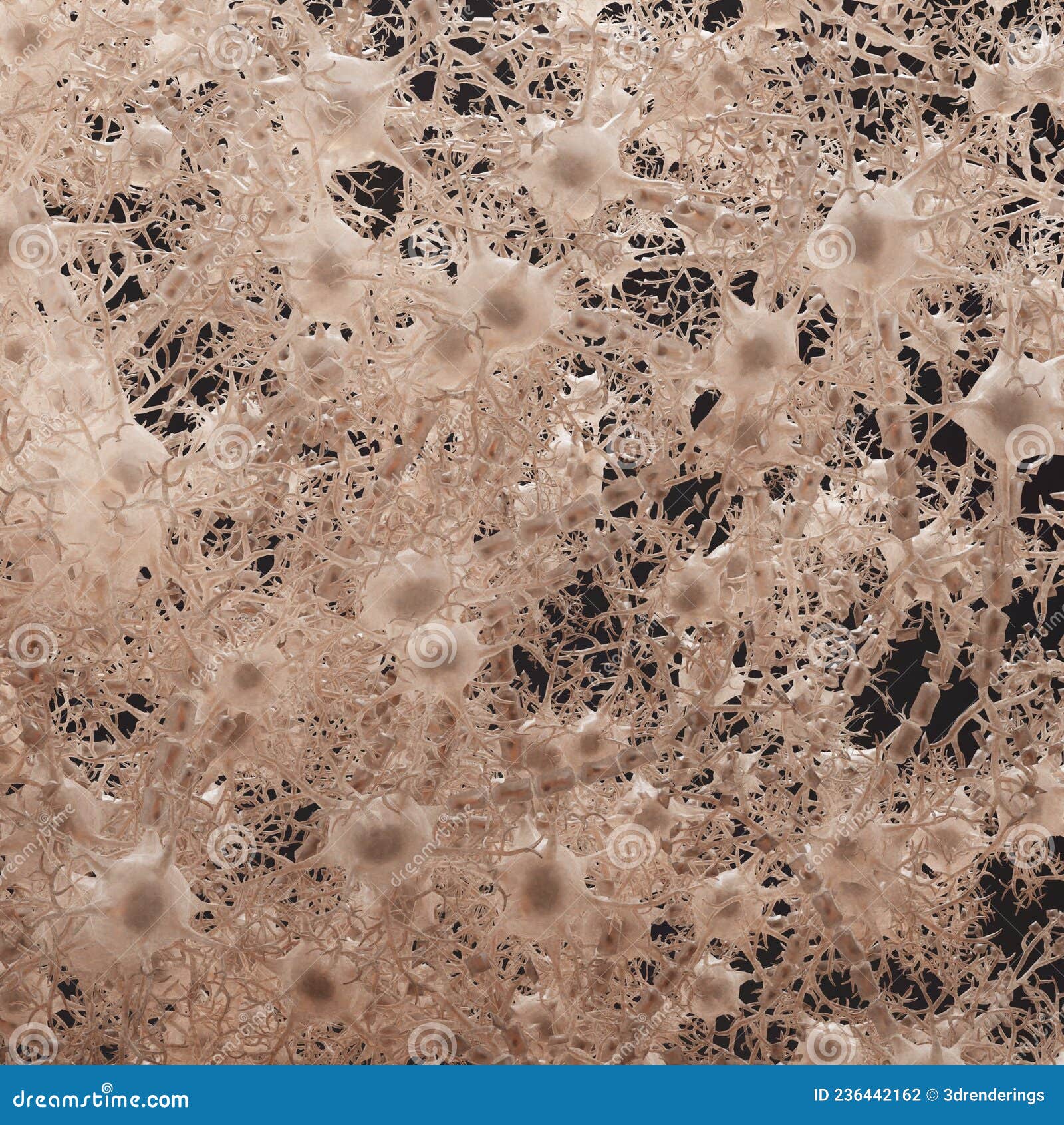 3D Render of Neural Network Stock Illustration - Illustration of ...