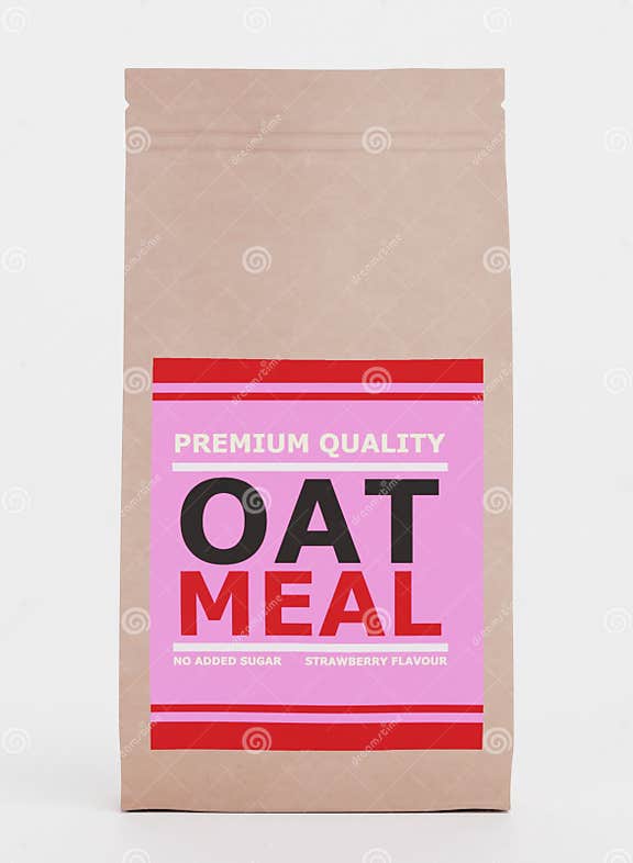3D Render of Oat Meal stock illustration. Illustration of container ...