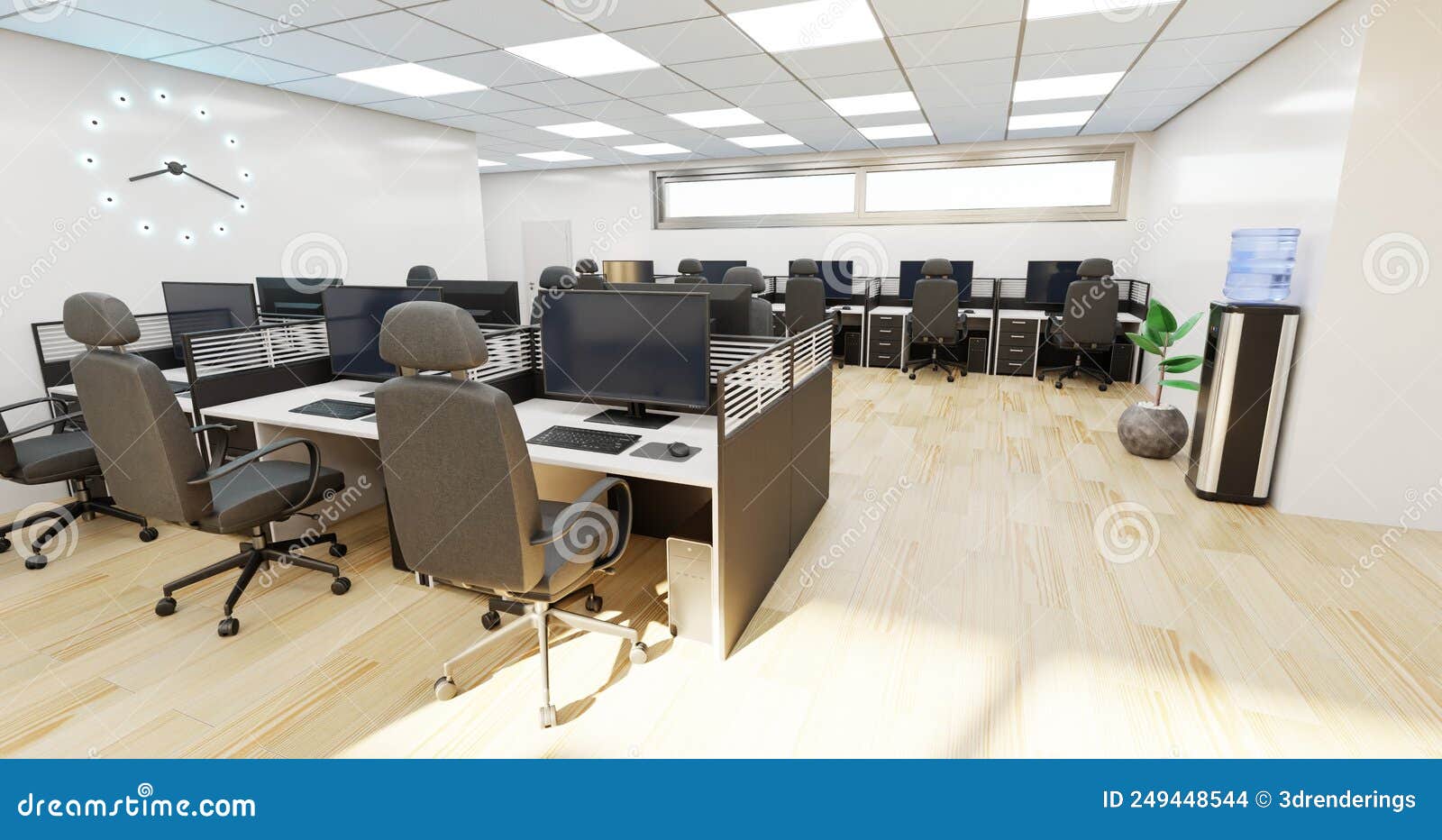 3D Render of Office Interior Stock Illustration - Illustration of ...