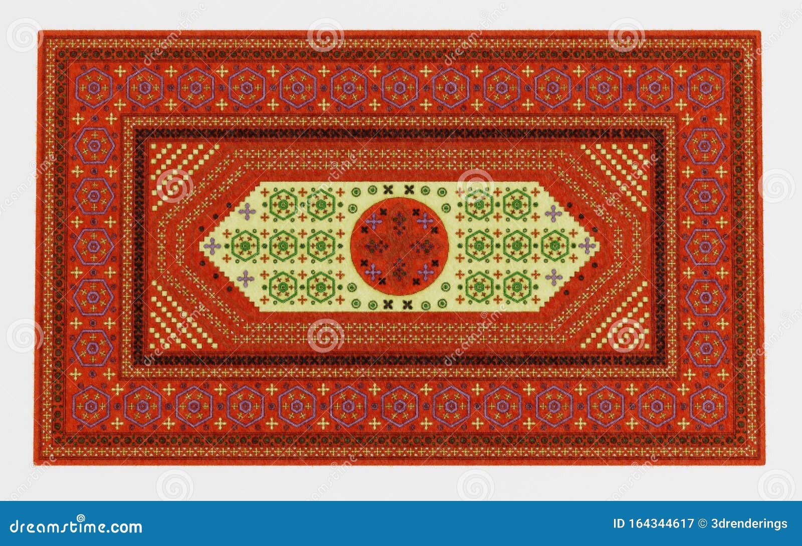 3d Render of Oriental Rug stock illustration. Illustration of ...