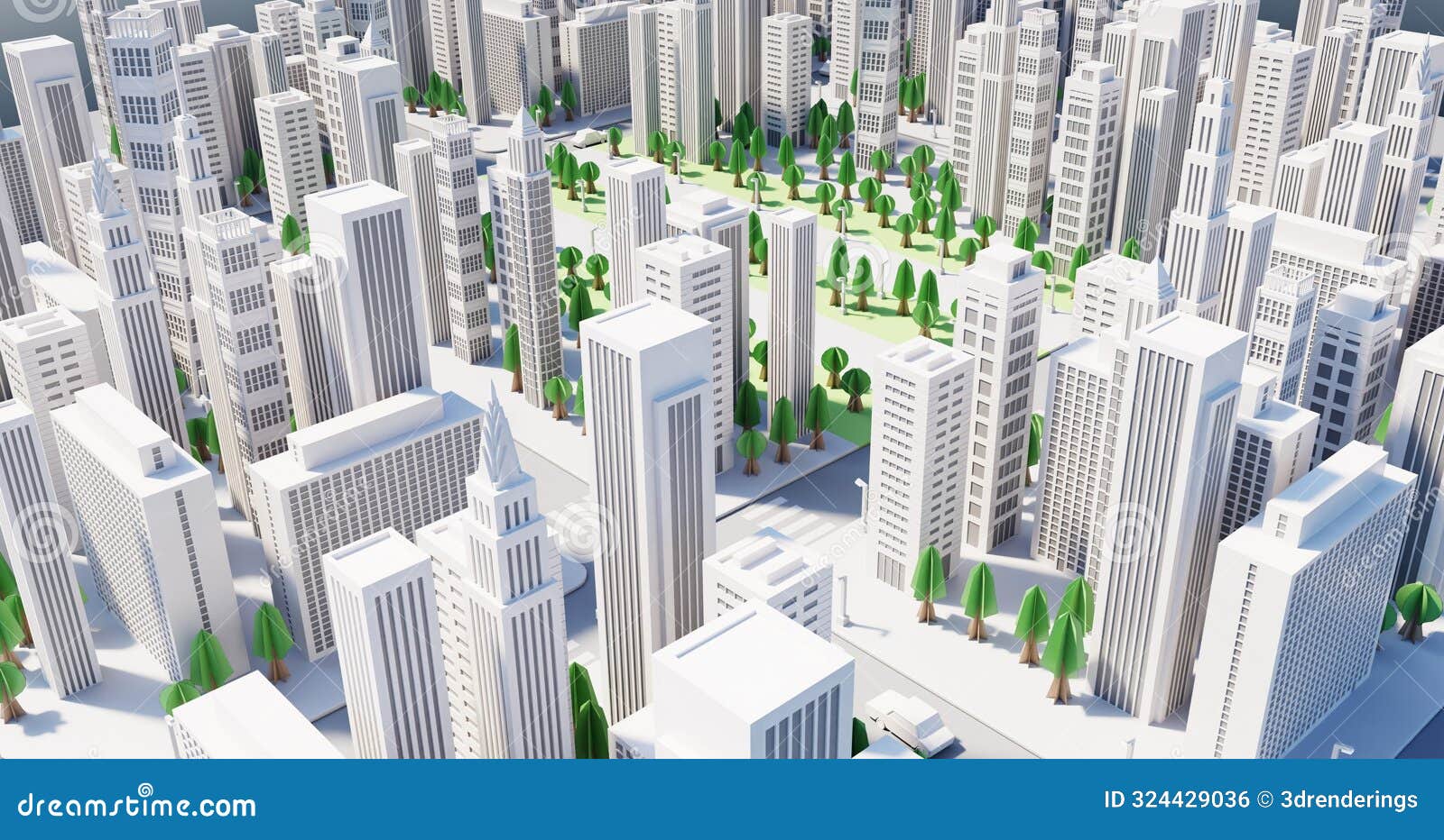 3D Render of Paper City Model Stock Illustration - Illustration of ...