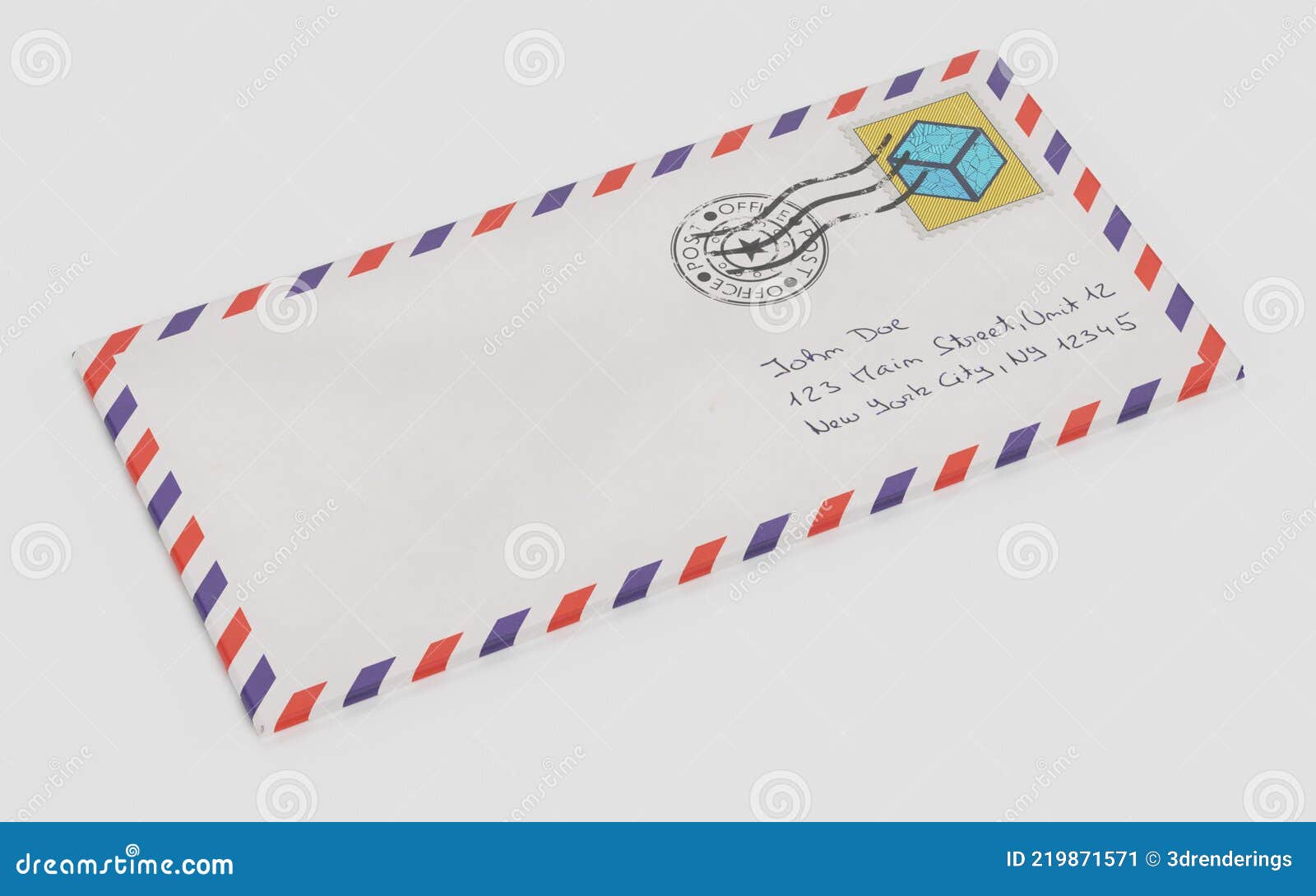 3D Render of Paper Envelope Stock Image - Image of used, postal: 219871571