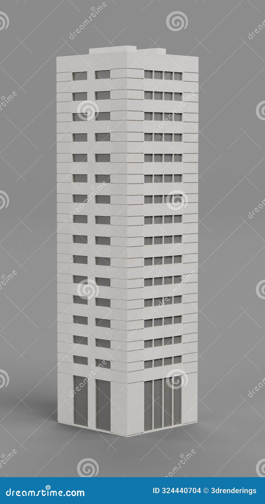 3D Render of Paper Skyscraper Stock Illustration - Illustration of ...