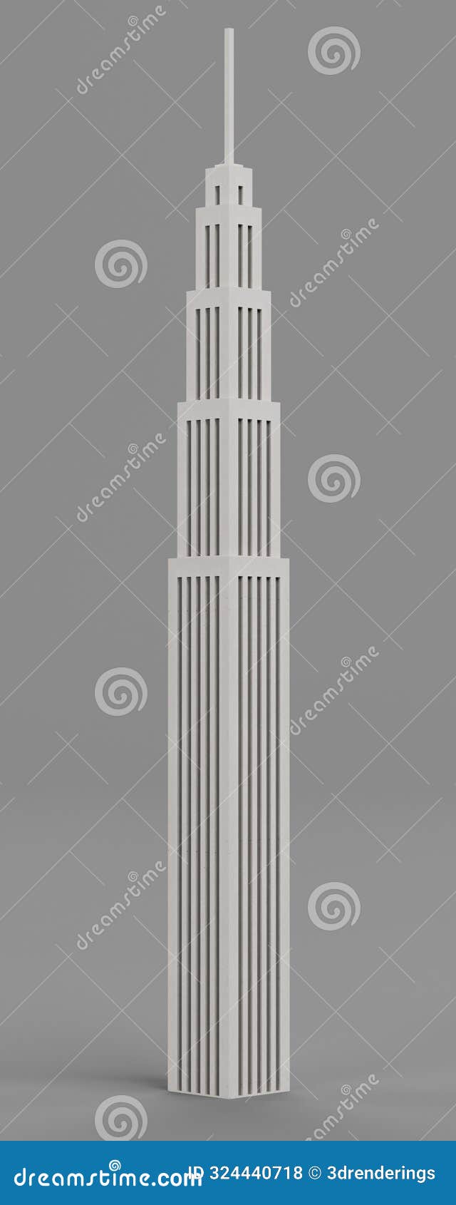 3D Render of Paper Skyscraper Stock Illustration - Illustration of ...