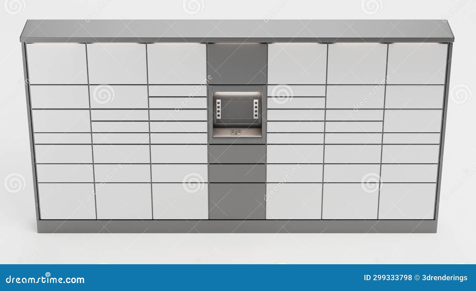 3D Render of Parcel Lockers Stock Illustration - Illustration of ...