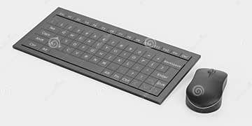 3D Render of PC Keyboard stock illustration. Illustration of bluetooth ...